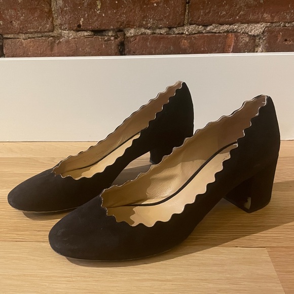 Chloe | Shoes | Chloe Scalloped Block Heel | Poshmark